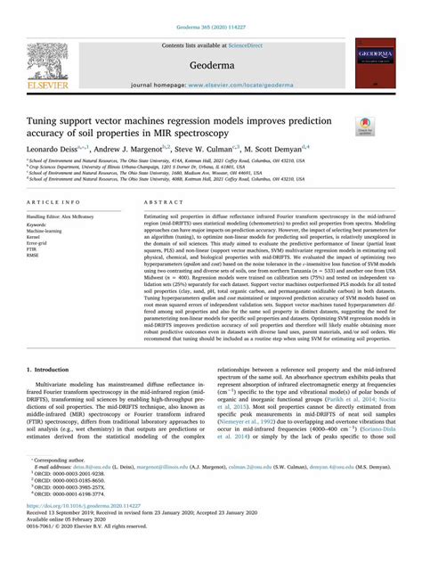 pdf tuning support vector machines regression models improves
