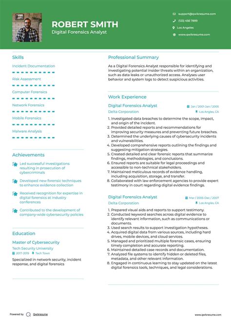 Digital Forensics Analyst Resume Samples Templates For