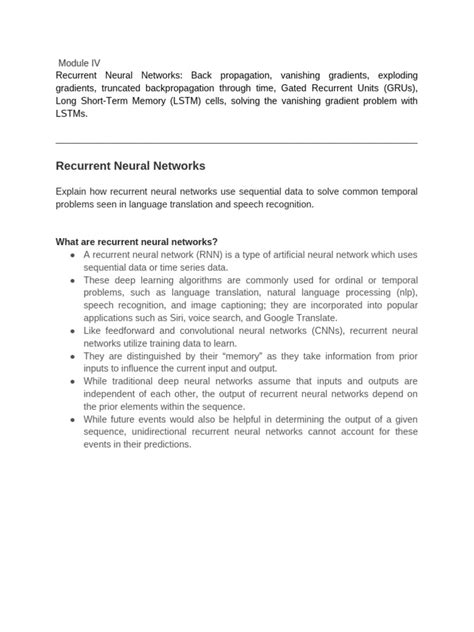 Recurrent Neural Networks Pdf Artificial Neural Network Learning