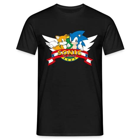 Sonic The Hedgehog Sonic And Tails Logo Mens T Shirt £1856 Picclick Uk