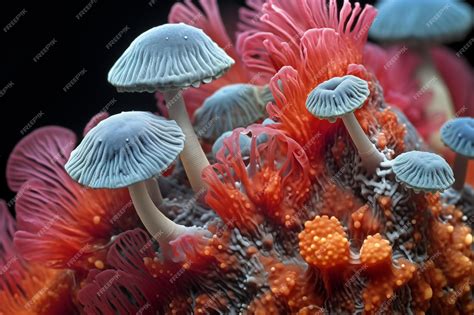 Premium Photo Electron Microscopy Of Fungus By Generative Ai