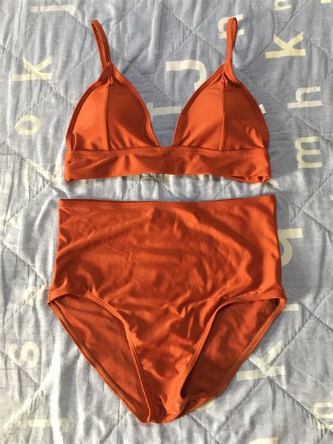 Rust Swimsuit Set Womens Fashion Swimwear Bikinis And Swimsuits On Carousell