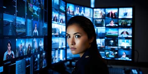 21000 Officer Monitoring Surveillance Pictures