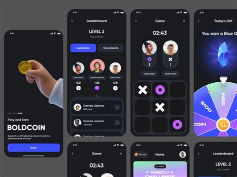 Quiz Games Application Downloadable Mobile App Design Inspiration
