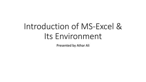 Lecture Introduction Of Excel 2013 And Its Environment Introduction Interface Screen Elements Ppt