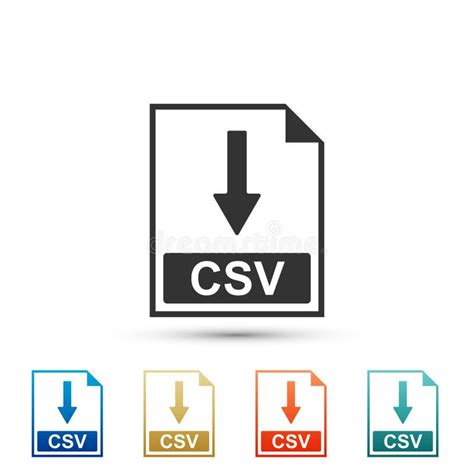 CSV File Document Icon Download CSV Button Icon Isolated On White Background Set Elements In