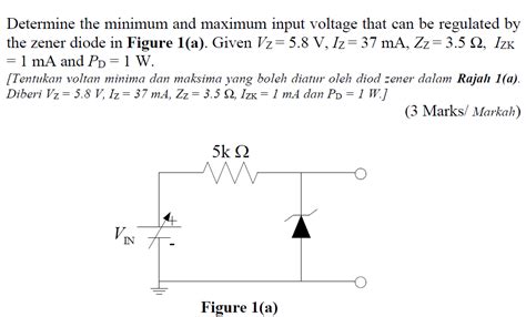 Solved Determine The Minimum And Maximum Input Voltage That
