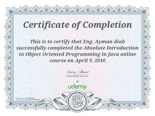 Absolute Introduction To Object Oriented Programming In Java PPT