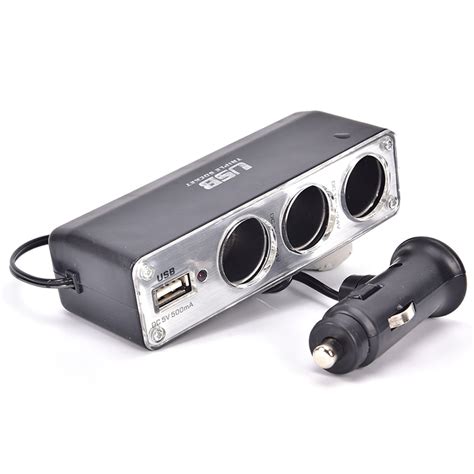 범용 3 웨이 멀티 소켓 자동차 담배 라이터 분배기 Usb 플러그 충전기 Usb 포트 Dc 12v 24v 어댑터 11
