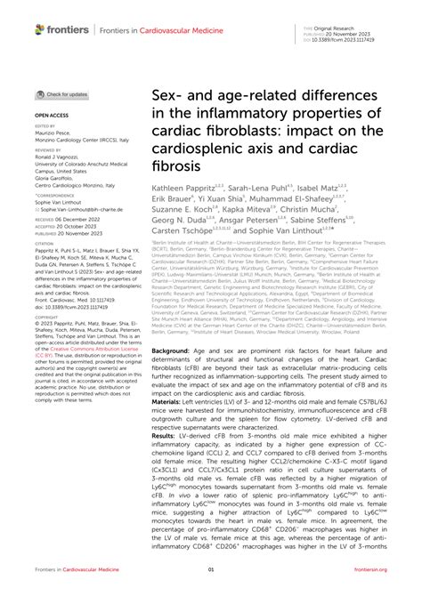 Pdf Sex And Age Related Differences In The Inflammatory Properties