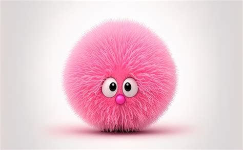 Premium Ai Image Pink Fuzzy Sphere Furry Ball Furry Illustration