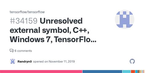 Unresolved External Symbol C Windows 7 Tensorflow 20 · Issue 34159 · Tensorflow