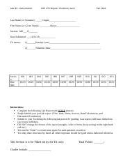 Dehydration Post Lab Qs Docx Lab Dehydration CHE Organic Chemistry Lab I Fall