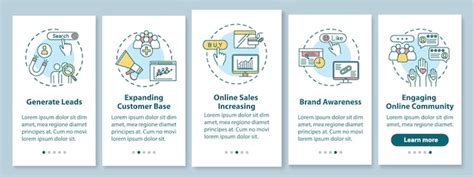 Premium Vector Customers Attraction Onboarding Mobile App Page Screen With Concepts