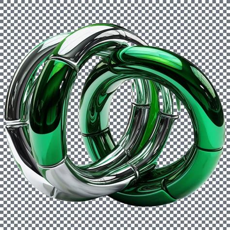Premium Psd 3d Rendering Of A Green Metallic Ring Isolated On A
