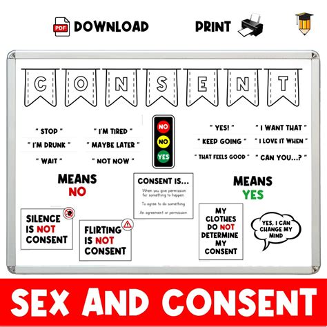 Sex And Consent Bulletin Board School Decor Physical Health