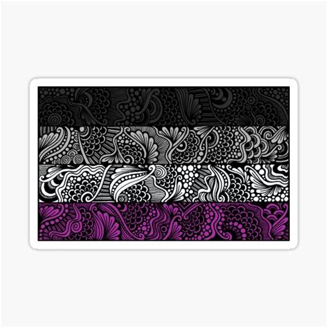 Asexual Pride Doodle Sticker For Sale By Mariadarling122 Redbubble
