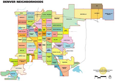 Denver Colorado Neighborhood Map Mindfulness Coloring Activities