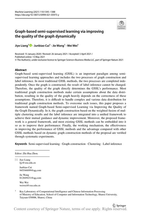 graph based semi supervised learning via improving the quality of the