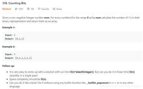 Leetcode 338c实现 比特位计数（counting Bits）ccountbit Csdn博客