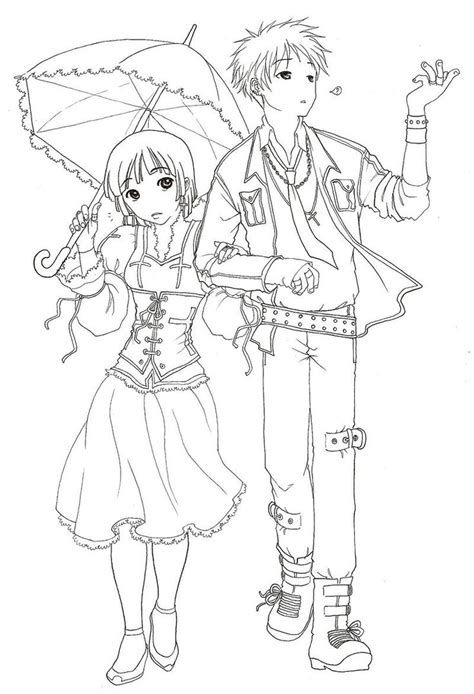 Free Coloring Pages Chibi Cute Couples