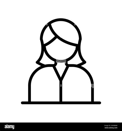 Business Women Icon Linear Logo Mark Set Collection In Black And White