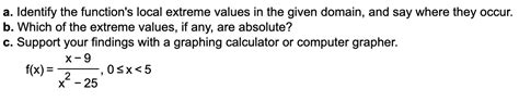 Solved A ﻿identify The Functions Local Extreme Values In