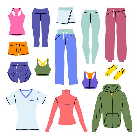 Dibujos Animados Color Diferente Aptitud Ropa Colocar Vector 21678401