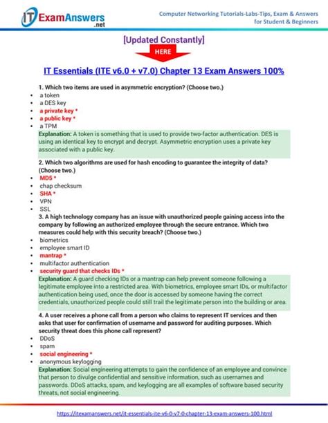 It Essentials Version 7 0 Ite Chapter 13 Exam Answers Pdf