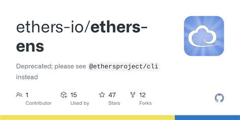 Github Ethers Ioethers Ens Deprecated Please See `ethersprojectcli` Instead
