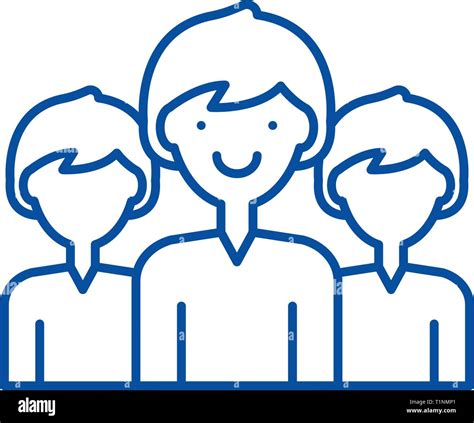 Office Staff Line Icon Concept Office Staff Flat Vector Symbol Sign Outline Illustration