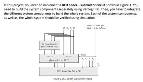 Solved In This Project You Need To Implement A Bcd