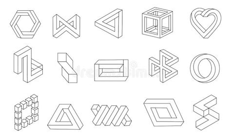 Line Impossible Shapes Optical Illusion Collection Visual Perception Delusion Looped Unreal