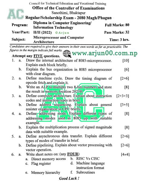 Arjun00v1 Microprocessor And Computer Architecture 2081 To 2080
