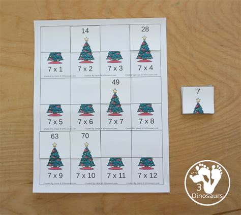 Christmas Multiplication And Division Puzzles And Cut And Paste 3 Dinosaurs