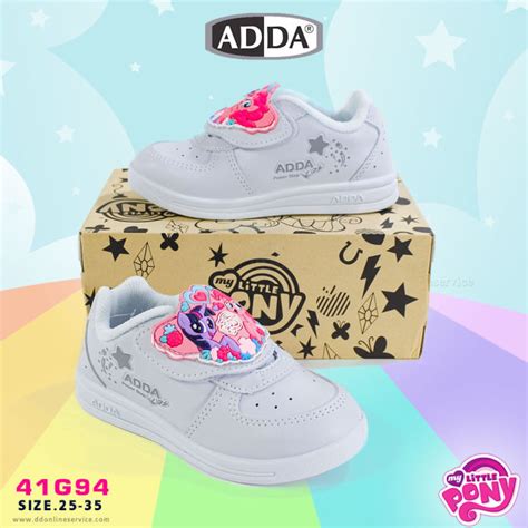 รองเท้านักเรียนเด็กผู้หญิง รองเท้าพละสีขาว มีไฟกระพริบ รองเท้าผ้าใบเด็กลายโพนี่ รองเท้ากีฬา สาย