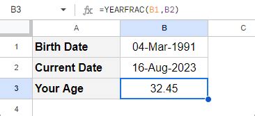 How To Calculate Your Age In Google Sheets