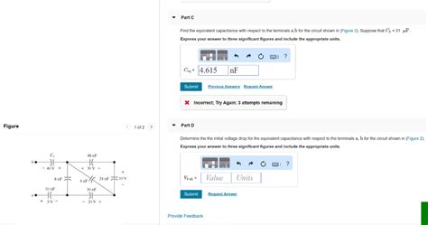 Solved Part C Find The Equivalent Capacitance With Respect Chegg