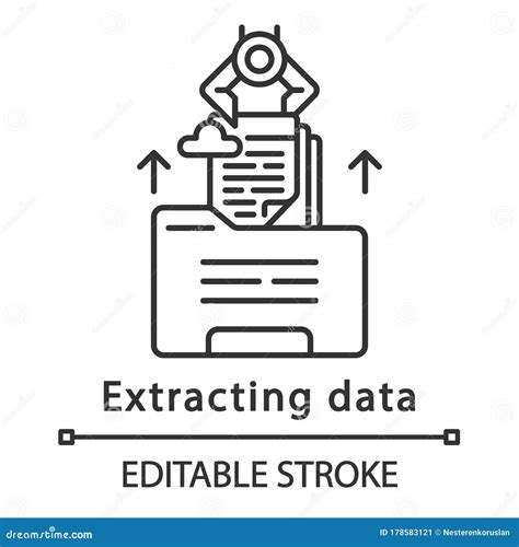 extracting data linear icon stock vector illustration of document linear 178583121