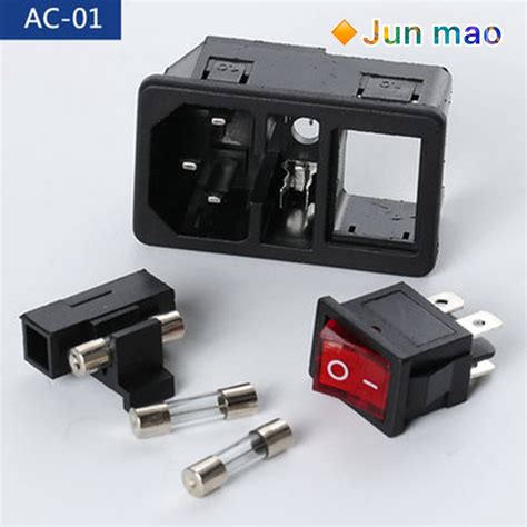 1pcs 10a 250vac 4 Pin Iec320 C14 Inlet Connector P Grandado