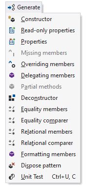 Generate Type Members ReSharper Documentation