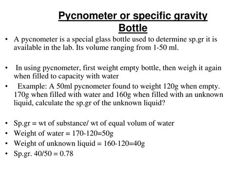Ppt Density Specific Gravity And Specific Volume Powerpoint