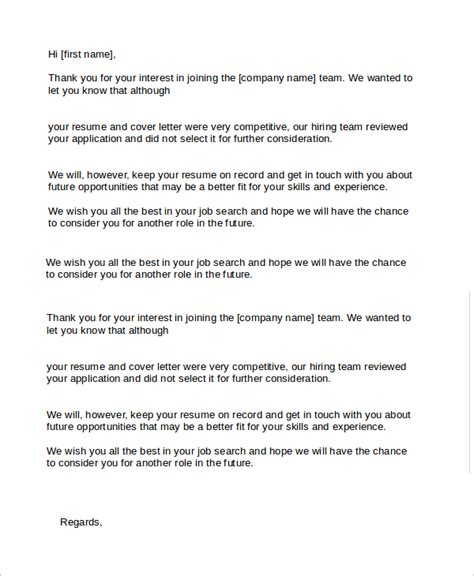 FREE 6 Sample Applicant Rejection Letter Templates In PDF MS Word