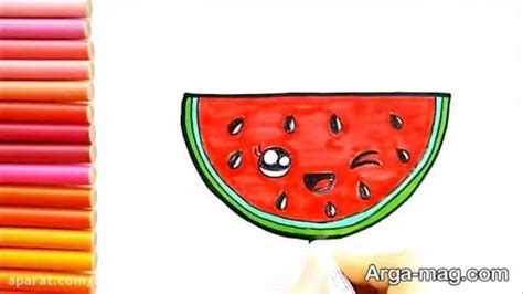 نقاشی هندوانه برای کودکان مخصوص شب یلدا