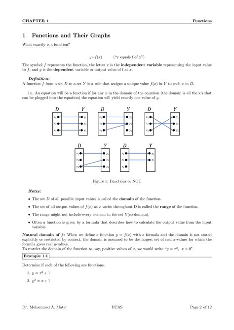 Calculus 1 Lecture Notes Functions And Their Graphs Pdf