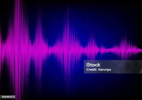 파란색 배경 라디오 및 기술 개념 디지털 사운드 웨이브 또는 지진 파 보라색 음악 산업에 대 한 디자인입니다 가수에 대한 스톡 벡터 아트 및 기타 이미지 Istock