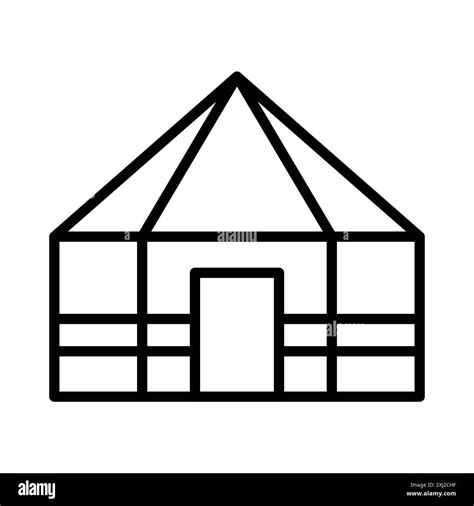 Yurt Icon Linear Logo Mark Set Collection In Black And White For Web Stock Vector Image And Art