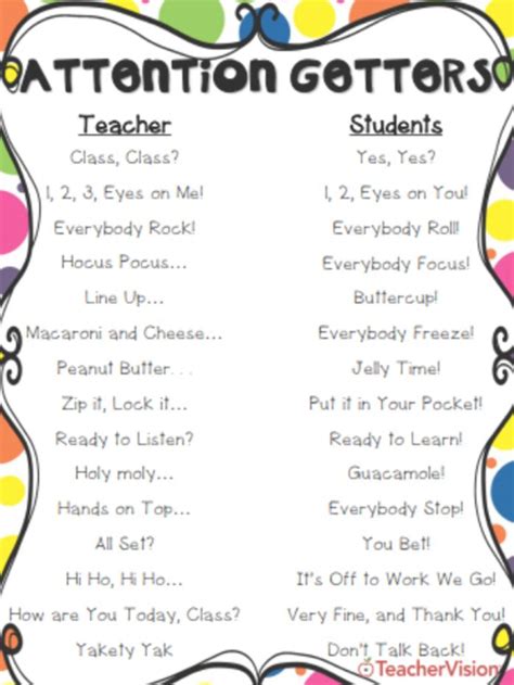 Effective Attention Getters For Teachers