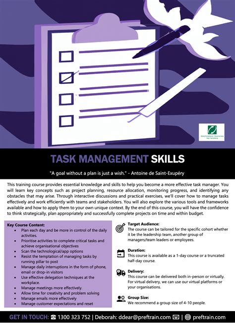 Task Management Skills Productivity And Efficiency Training