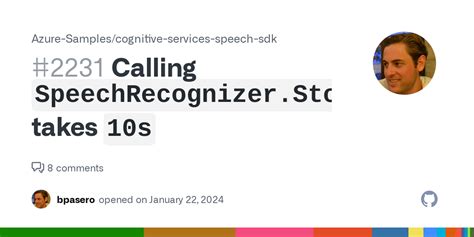 Calling `speechrecognizerstopcontinuousrecognitionasync` Takes `10s